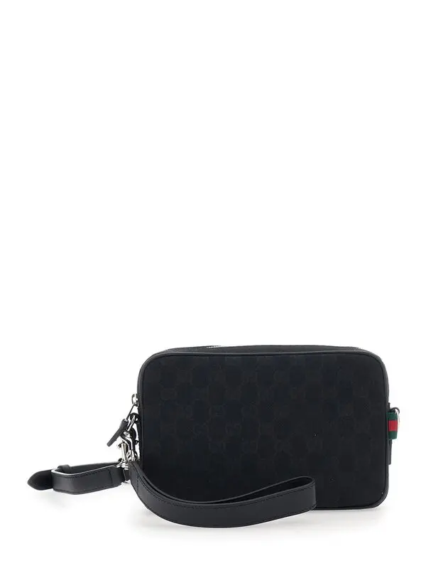 Gucci Crossbody Bag With Gg Motif - Black