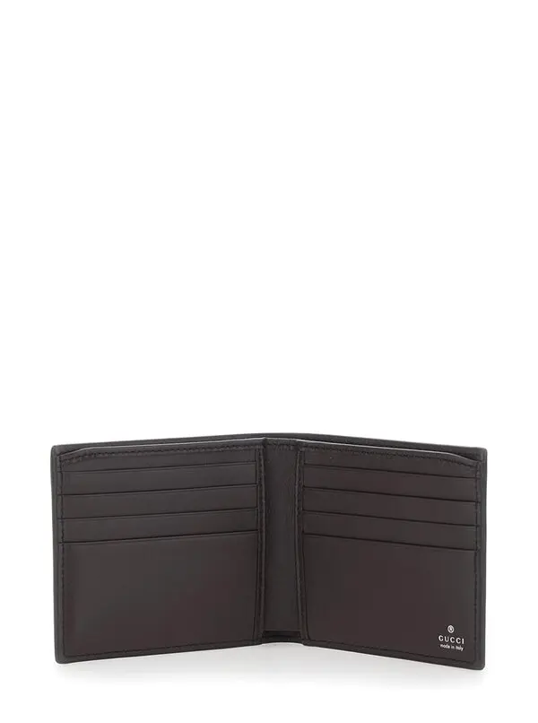 Gucci Bi-fold Wallet With Horsebit On The Front And Logo Imprinted Inside In Leather
