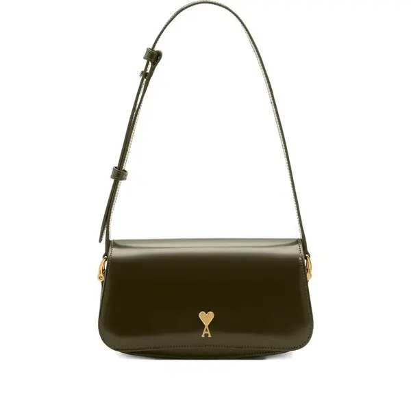Ami Shoulder Bag With Heart Stud - Green