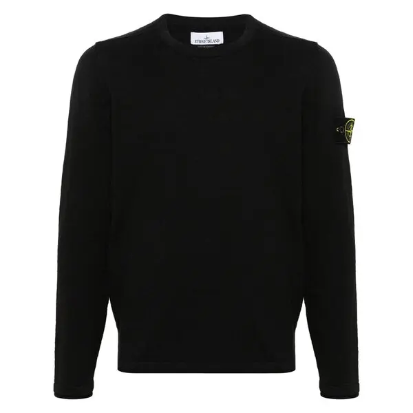Stone Island Cotton Crew Neck Jumper - Black
