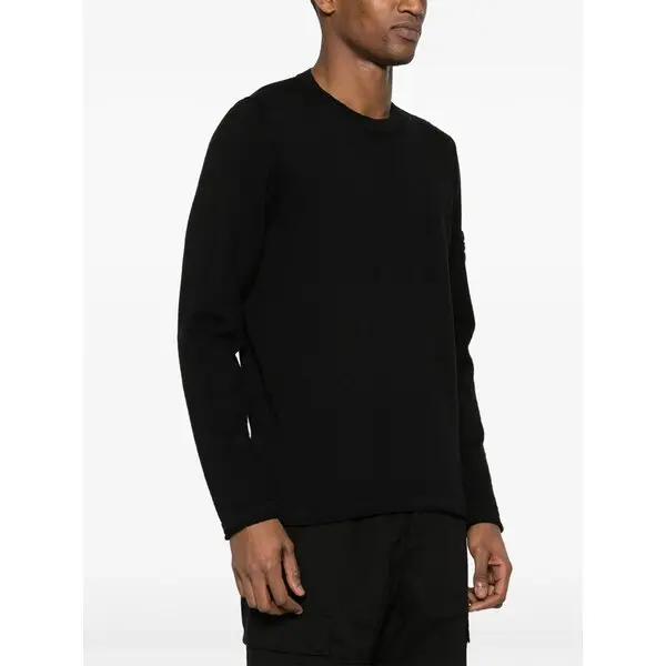 Stone Island Cotton Crew Neck Jumper - Black