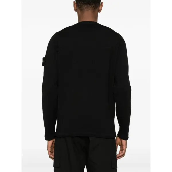 Stone Island Cotton Crew Neck Jumper - Black