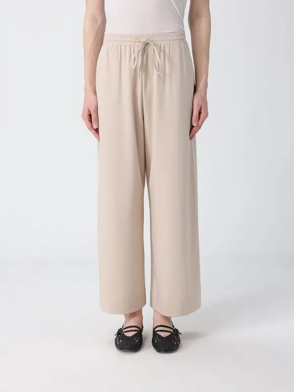 Max Mara Wide Leg Cotton Blend Pants - Cream
