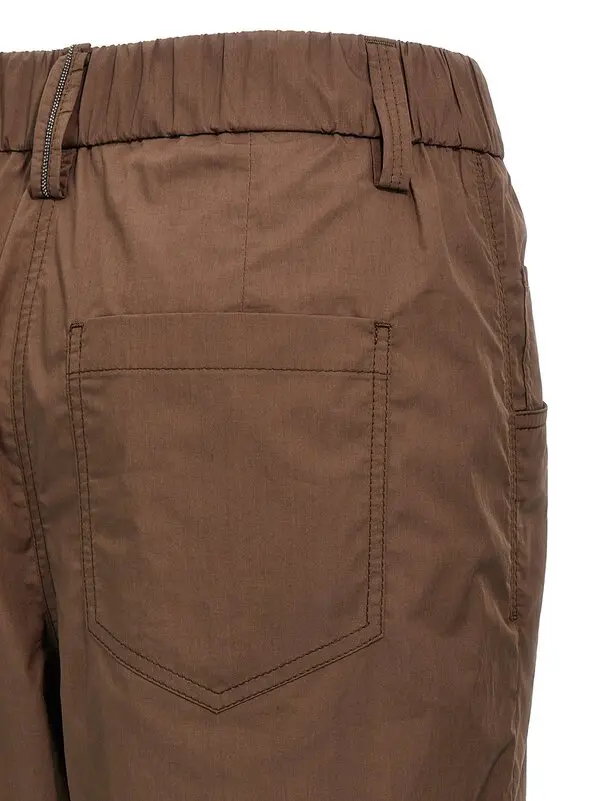 Brunello Cucinelli Monile Detail Cotton Poplin Pants