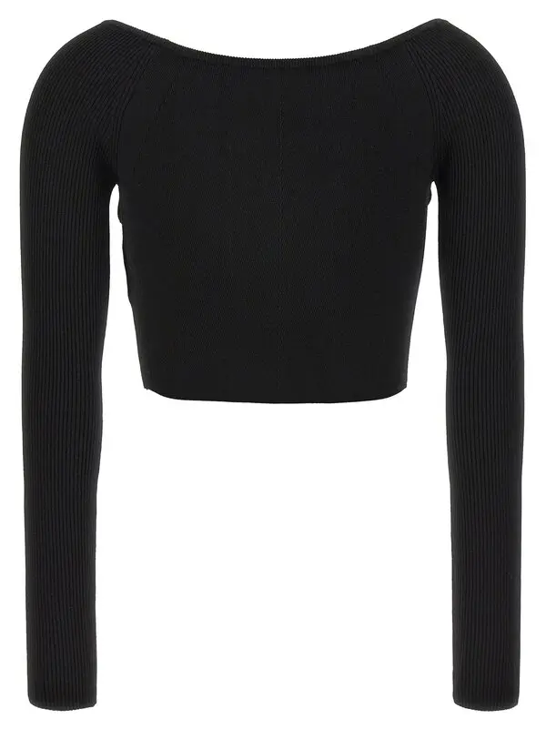 DIESEL® M-vera-ls Ribbed Crop Sweater With Cut Out Detail