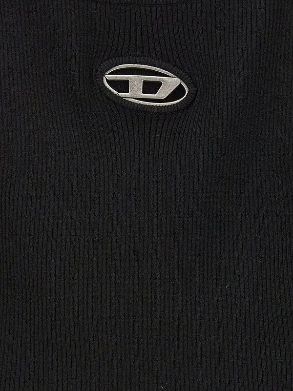 DIESEL® M-vera-ls Ribbed Crop Sweater With Cut Out Detail
