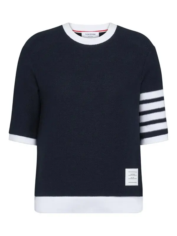 Thom Browne Textured Cotton Piqué 4-bar T-shirt
