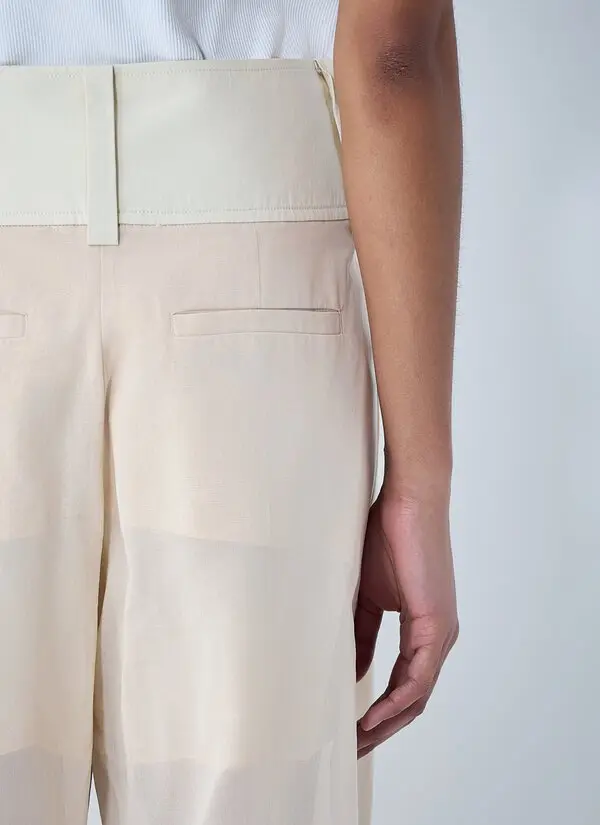Sportmax High Waist Wide-leg Sheer Trousers - Cream