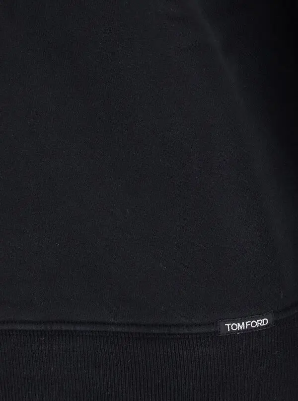 TOM FORD Cotton Crewneck Sweatshirt With Logo Patch - Multicolor