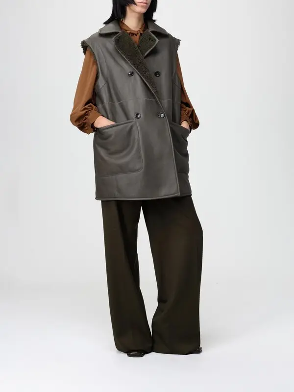 Max Mara Wool Wide Leg Trousers - Green
