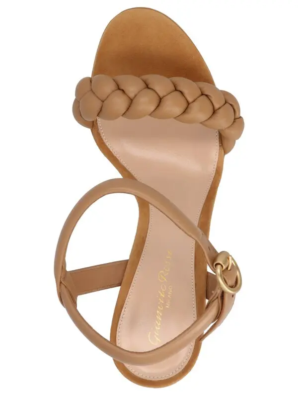 GIANVITO ROSSI Braided Nappa And Suede Platform Sandals