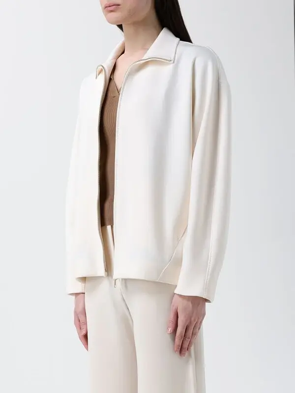 Max Mara Zip-up Jacket With Stand Collar - Cream