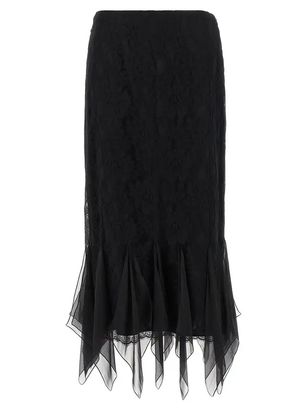 Valentino Garavani Lace Midi Skirt - Black