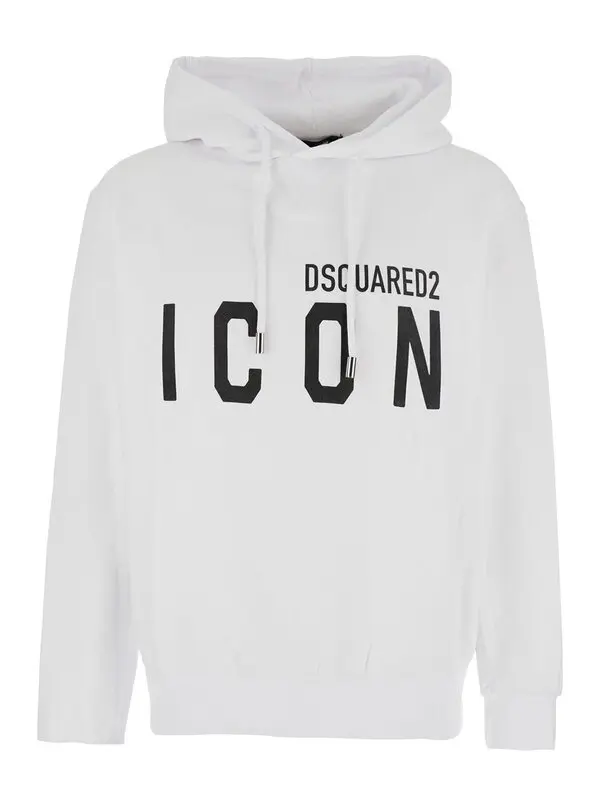 Dsquared2 Cotton Hoodie With Front Logo Print - Multicolor