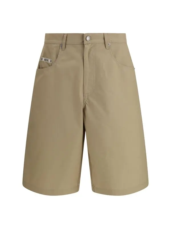 Moschino Long Bermuda Shorts In Cotton - Cream