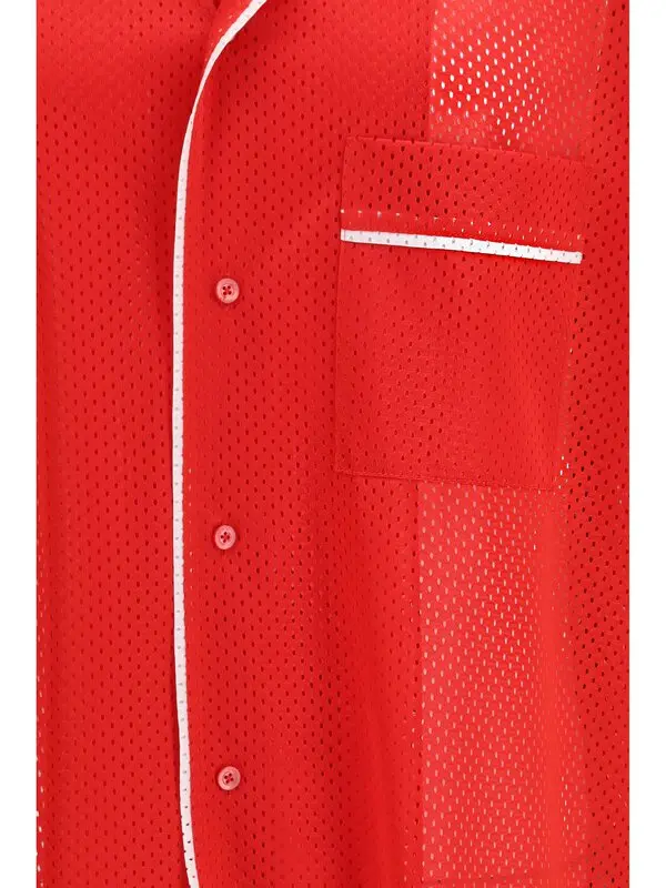 Moschino Technical Mesh Shirt With Reversed 22 Print - Red