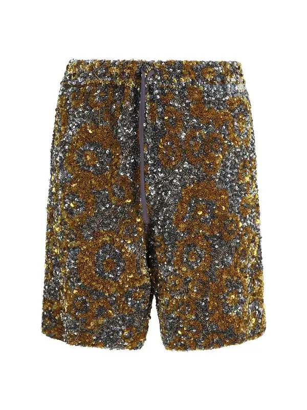 Dries Van Noten Sequin-embellished Drawstring Shorts