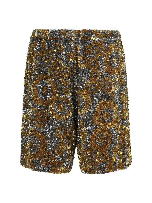 Dries Van Noten Sequin-embellished Drawstring Shorts