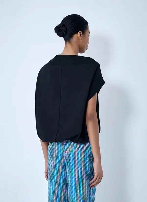 Dries Van Noten Draped Sleeve Top - Black