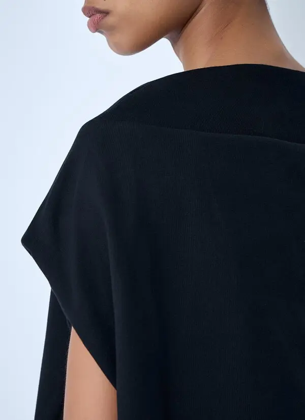 Dries Van Noten Draped Sleeve Top - Black