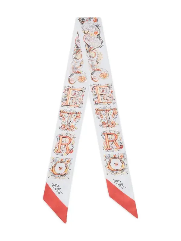 Etro Silk Paisley Scarf With Floral Motif - Multicolor