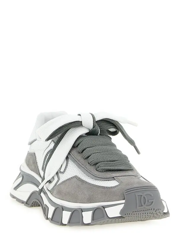 Dolce & Gabbana Dg Country Road" Suede And Mesh Sneakers - Gray