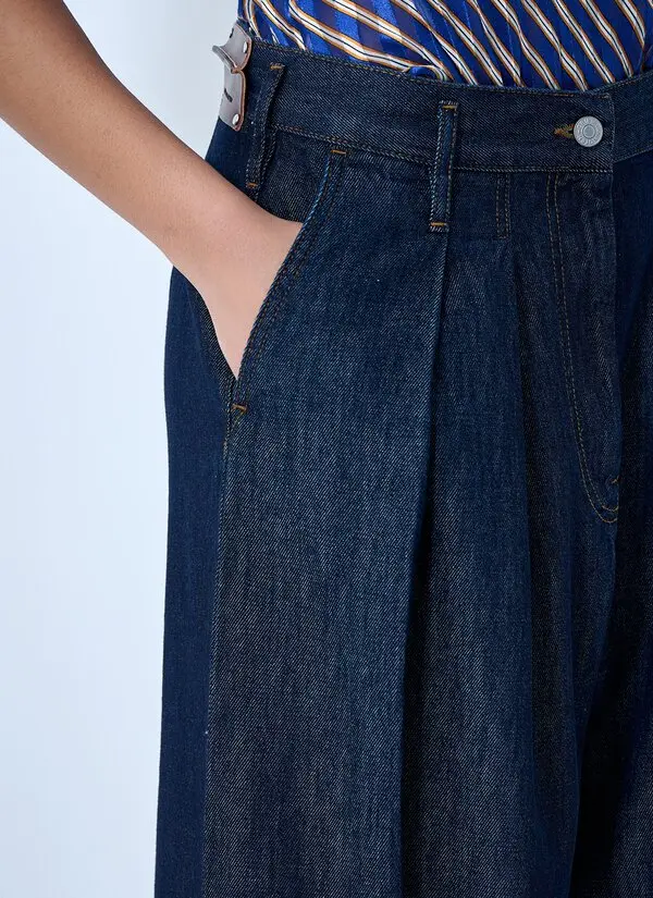 Dries Van Noten High-rise Wide-leg Denim Trousers - Blue
