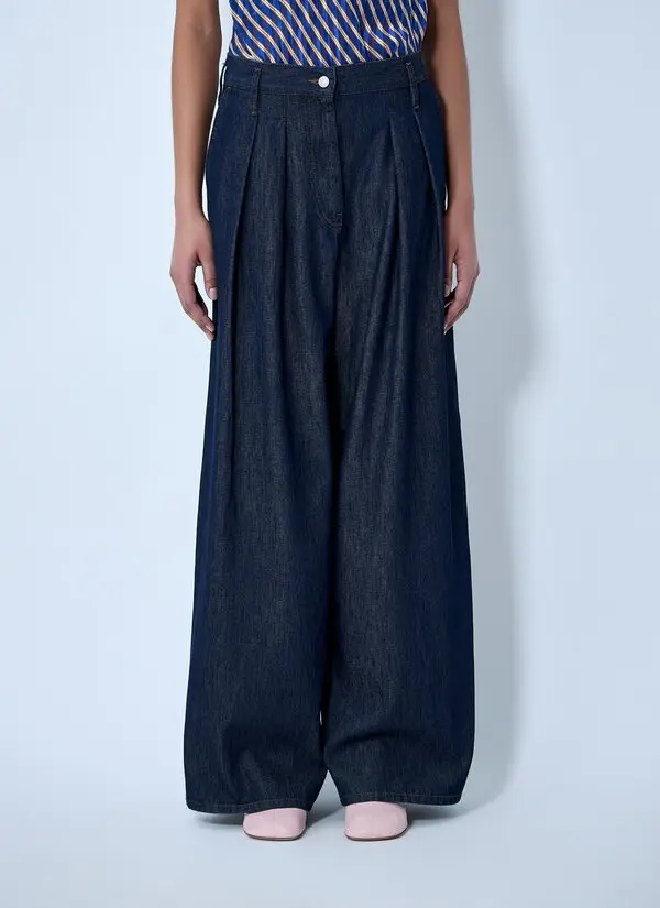 Dries Van Noten High-rise Wide-leg Denim Trousers - Blue