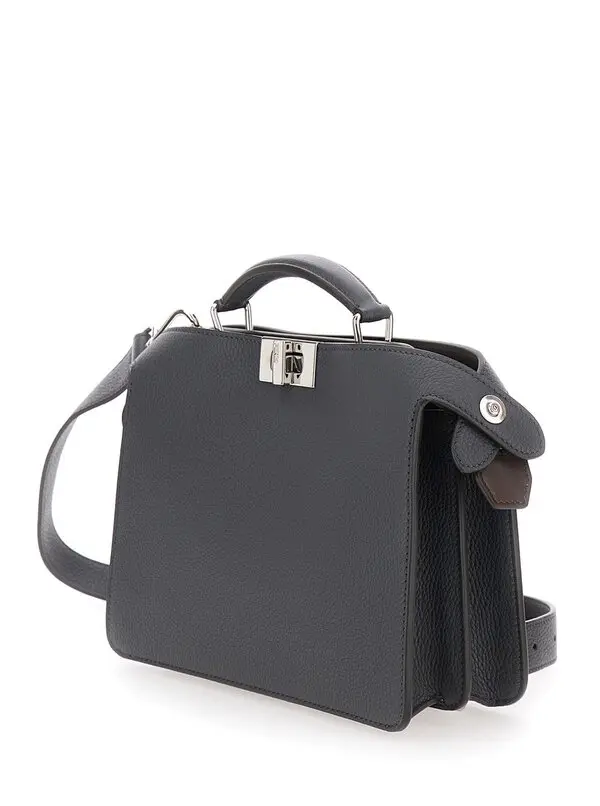 Fendi Iseeu Small Leather Handbag With Removable Pocket - Gray