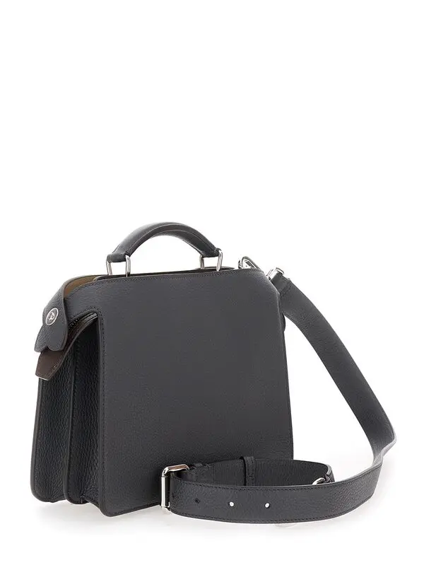Fendi Iseeu Small Leather Handbag With Removable Pocket - Gray