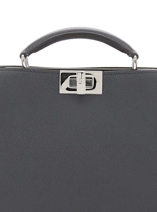 Fendi Iseeu Small Leather Handbag With Removable Pocket - Gray