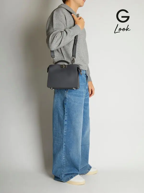 Fendi Iseeu Small Leather Handbag With Removable Pocket - Gray