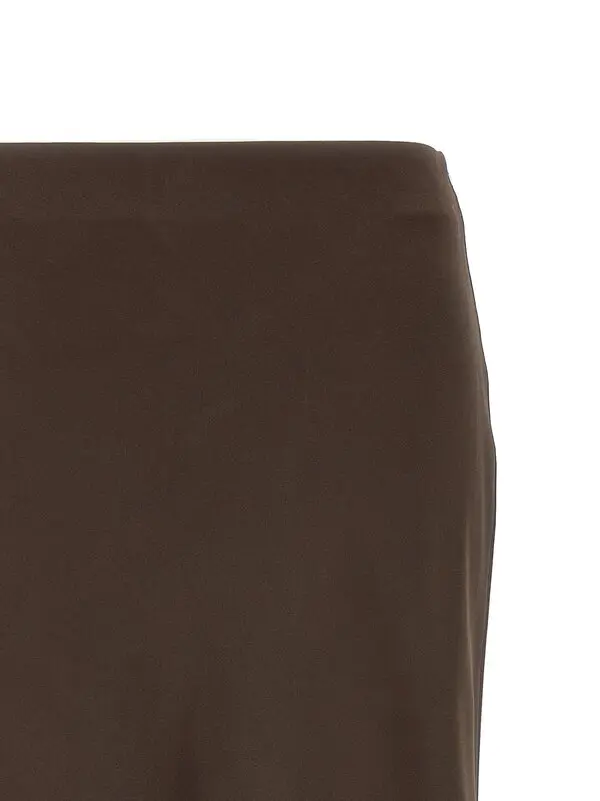 Brunello Cucinelli Viscose Blend Slit Skirt - Brown