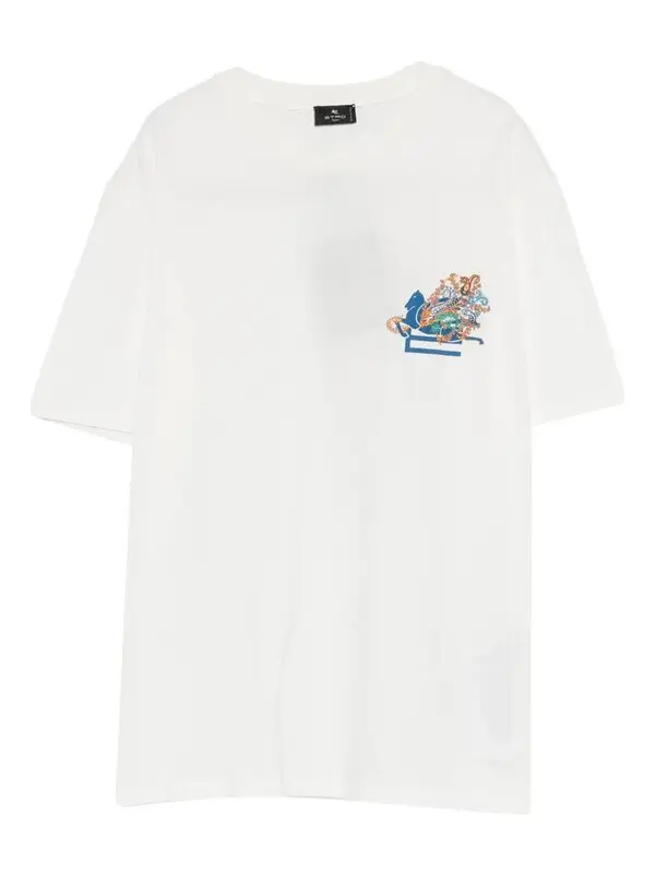 Etro Embroidered Logo Cotton T-shirt - White