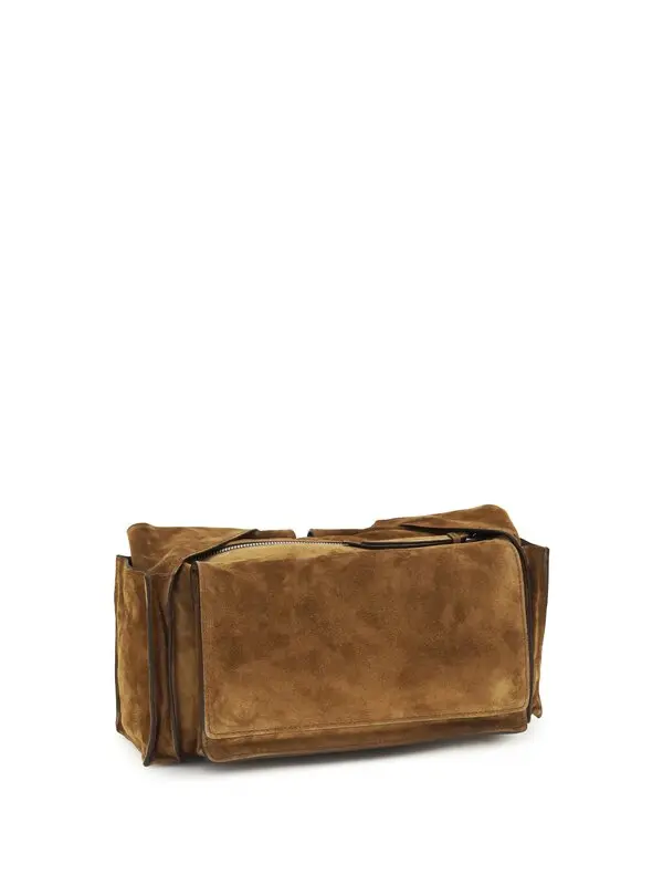 Miu Miu Suede Utilitaire Shoulder Bag - Brown