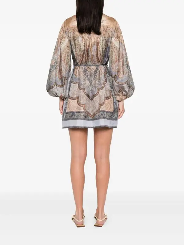 Zimmermann Wanderlust Tie-neck Tunic Dress - Blue