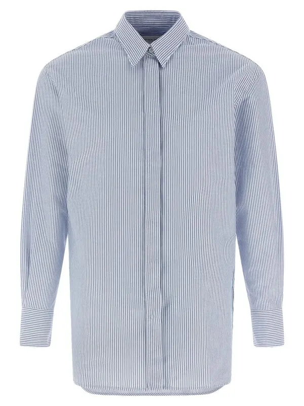 GOLDEN GOOSE Batilda Striped Oxford Cotton Shirt - Blue