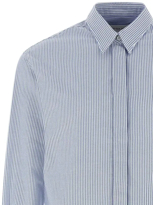 GOLDEN GOOSE Batilda Striped Oxford Cotton Shirt