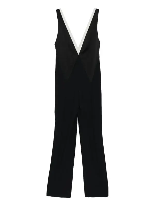 TOM FORD Contrast V-neck Jumpsuit - Black