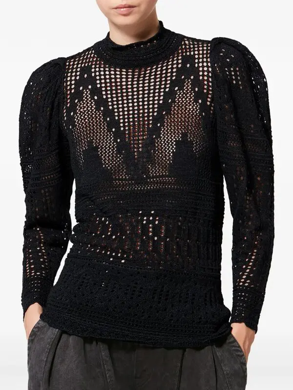 Isabel Marant Étoile Dahara Openwork Knit Pullover - Black