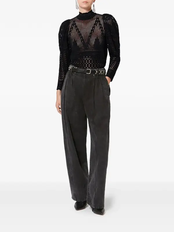 Isabel Marant Étoile Dahara Openwork Knit Pullover - Black