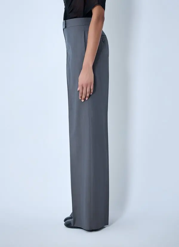 Max Mara High-rise Wide-leg Tailored Trousers - Gray