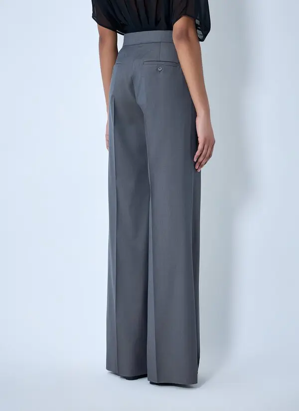 Max Mara High-rise Wide-leg Tailored Trousers - Gray