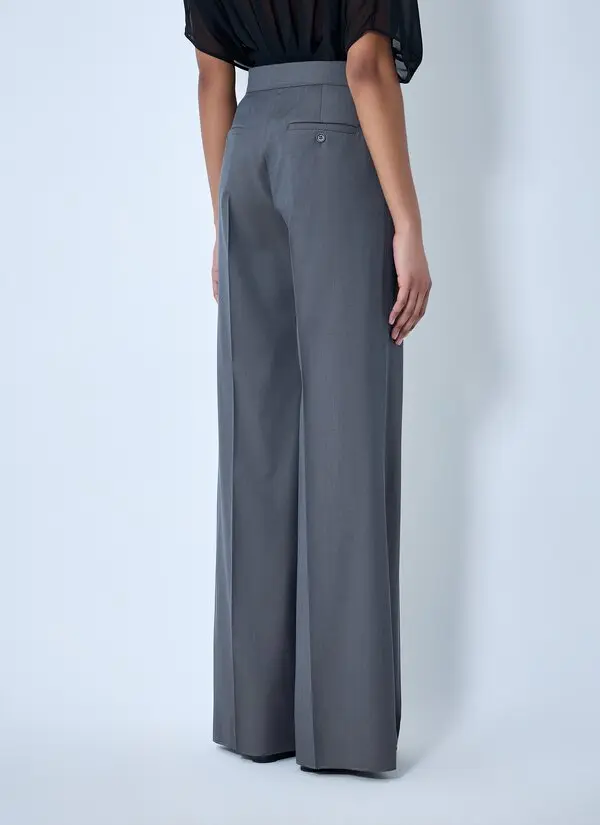 Max Mara High-rise Wide-leg Tailored Trousers - Gray