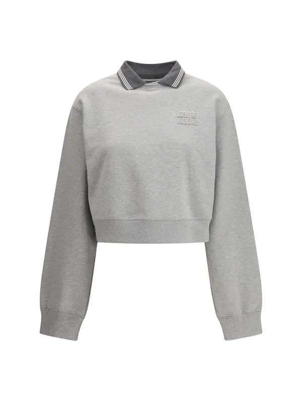 Miu Miu Embroidered Logo Collared Sweater