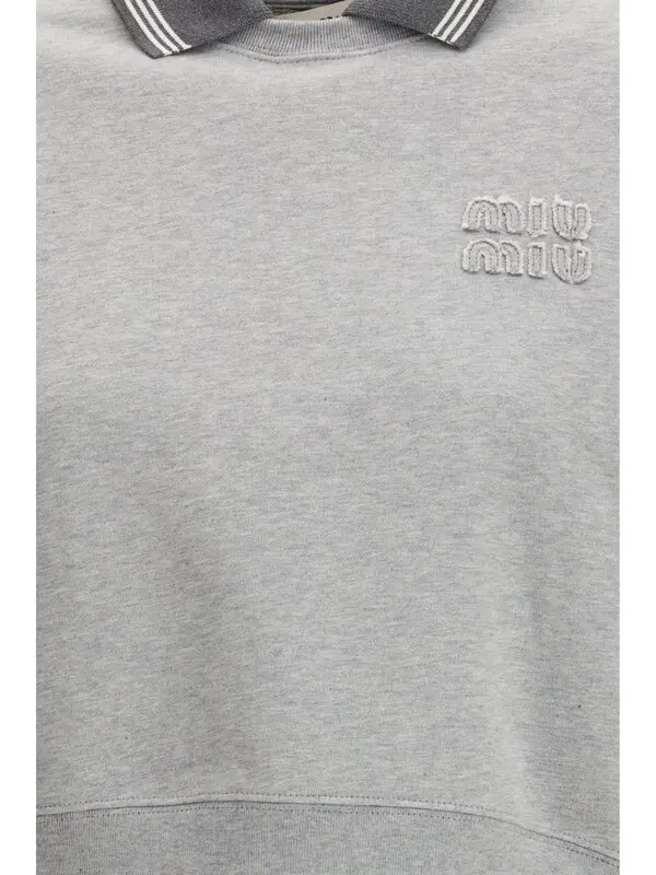 Miu Miu Embroidered Logo Collared Sweater