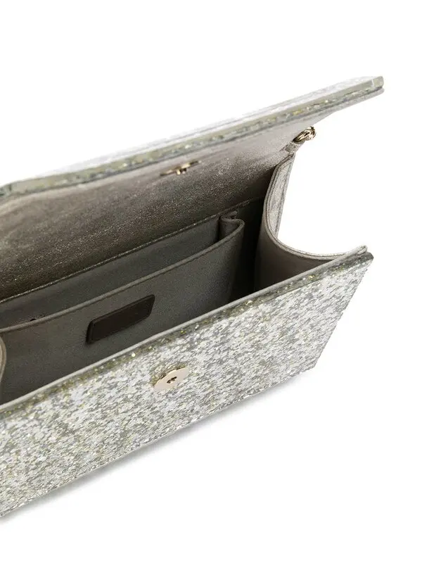 JIMMY CHOO Glitter Acrylic Clutch Bag - Silver