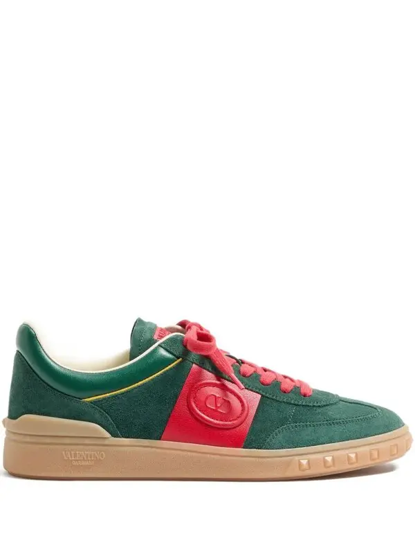 Valentino Garavani Upvillage Split And Nappa Leather Sneakers - Green