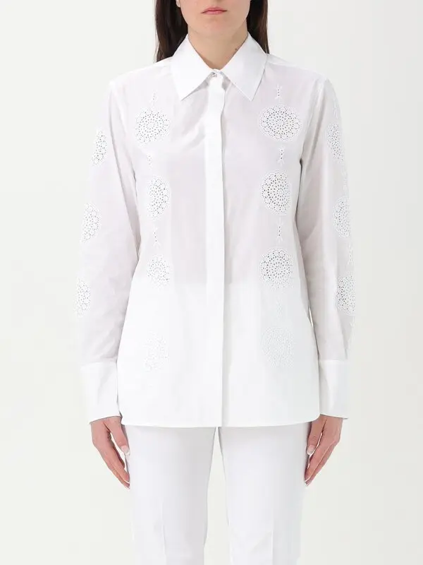 Max Mara Cotton Shirt With Decorative Cutwork
