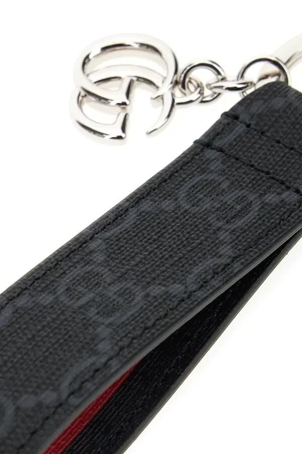 Gucci Monogram Keychain With Interlocking G Charm